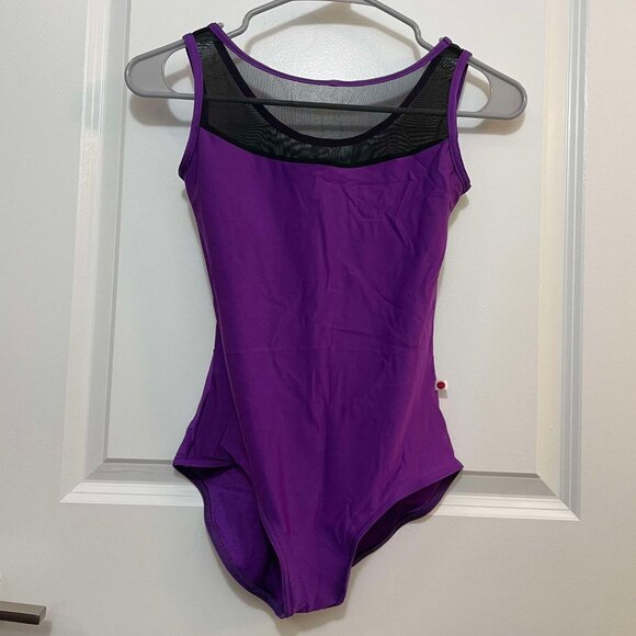 Yumiko | Other | Yumiko Meagan Purple With Black Mesh Leotard Size M ...